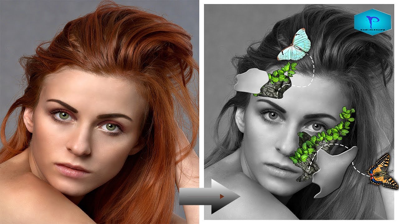 Photoshop Tutorial - nature Face Effects - YouTube