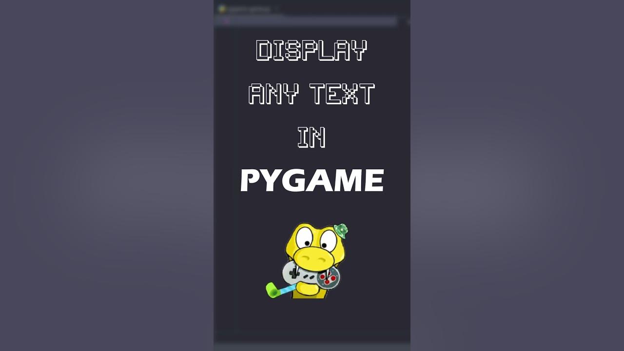 How To Display Any Text In Python Pygame - YouTube