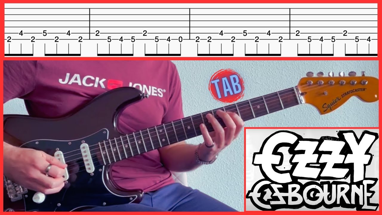 Ozzy Osbourne - Crazy train Riff with TAB #guitar #ozzyosbourne #tabs ...