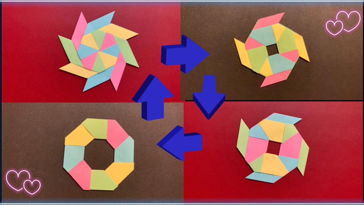 How to make Origami Darts / Transforming Ninja Star /Magic Darts ...