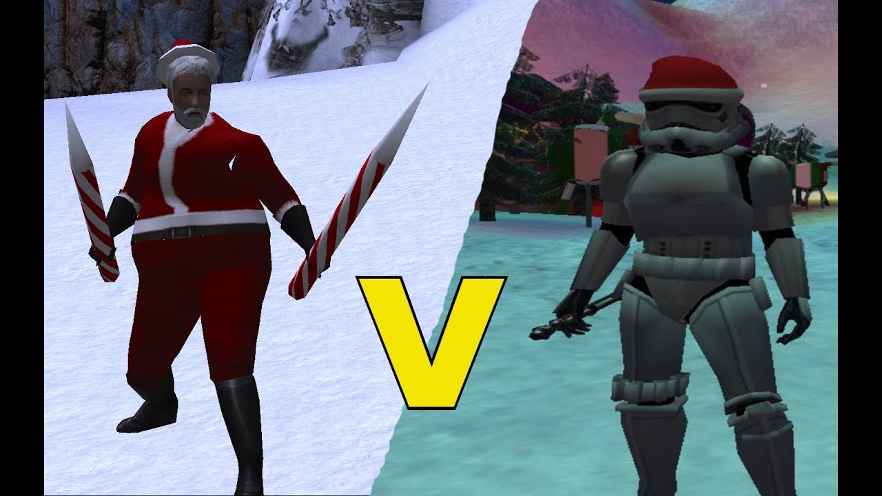 Starwars Santa v Santa Troopers Lightsaber Battle - YouTube