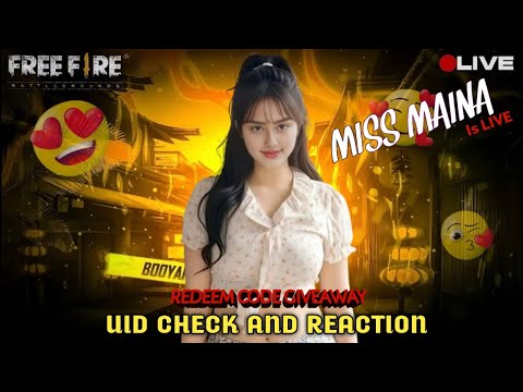 GIRL LIVE🔴 GIRLS VS BOY( UID CHECK AND REACTION) MISS MAINA #freefiregirllive #fflive