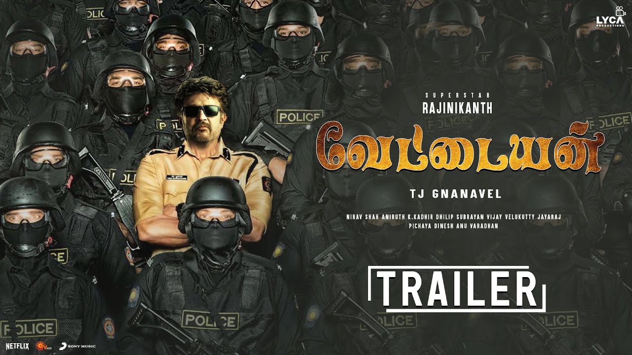 Vettaiyan - Official Trailer | Rajinikanth | Rithika Singh | Aniruth ...