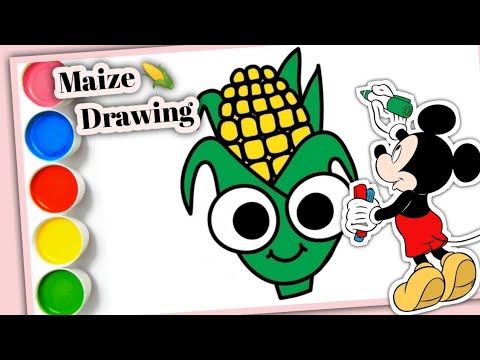 Maize drawing easy | Maize drawing step by step - YouTube