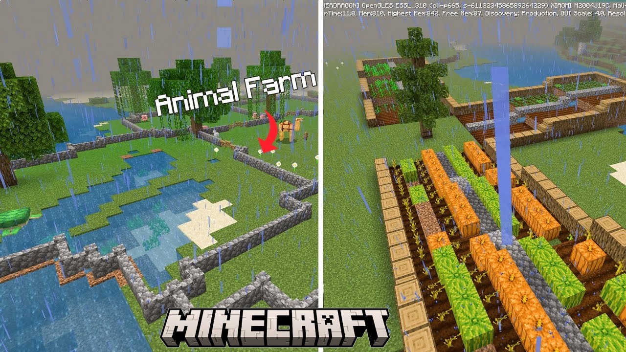 Try To BUILD Animal Farm Like ZOO & Harvest Our Farm| Minecraft ...