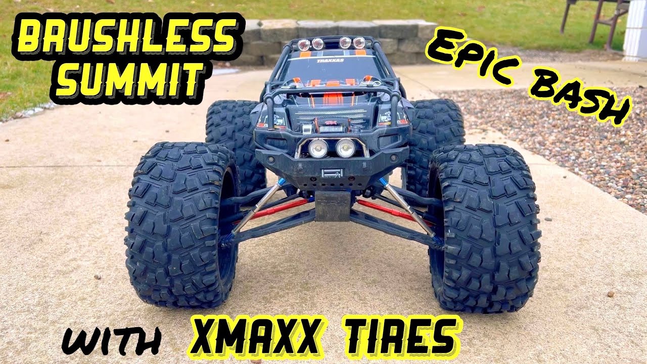 BRUSHLESS Traxxas Summit ~ EPIC BASH with XMAXX TIRES!! - YouTube