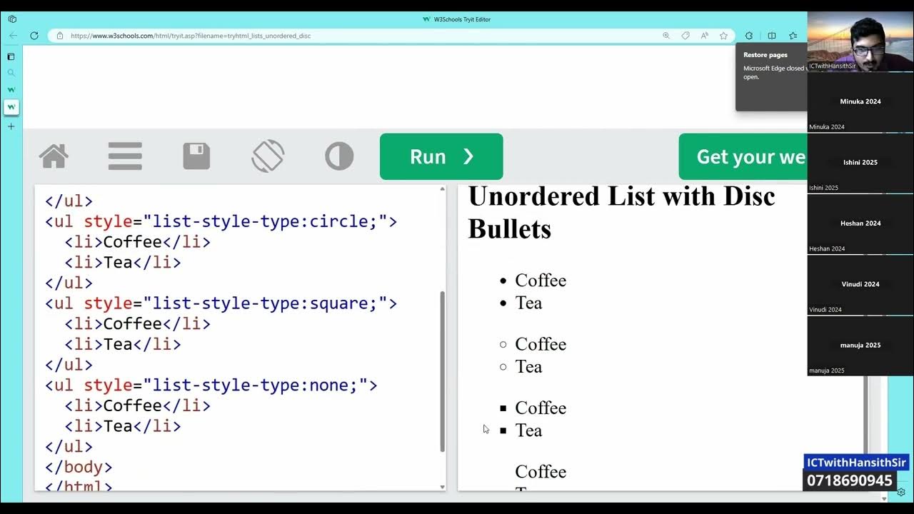 2024 html list inline block elements - YouTube