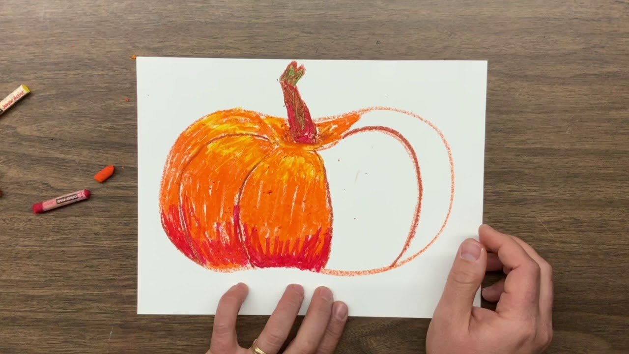 Oil pastel pumpkin - YouTube