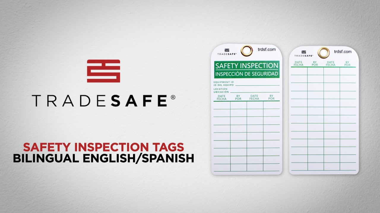 Safety Inspection Tags - 30 Bilingual Safety Tags | TRADESAFE - YouTube
