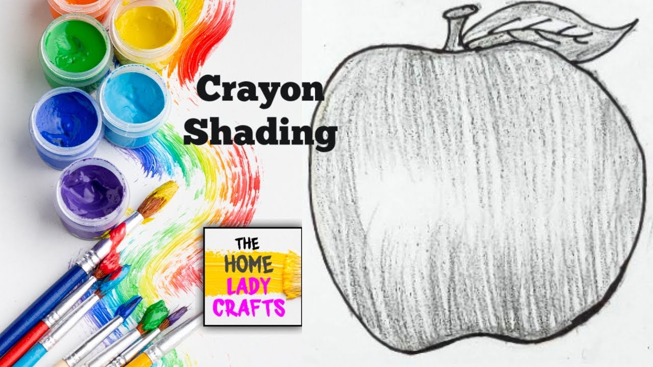 How To Draw Apple For Kids | Easy Drawing Of Apple | Crayon Shading In ...