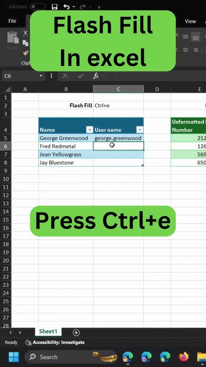 HowTo: FlashFill in Excel to auto format your data - YouTube