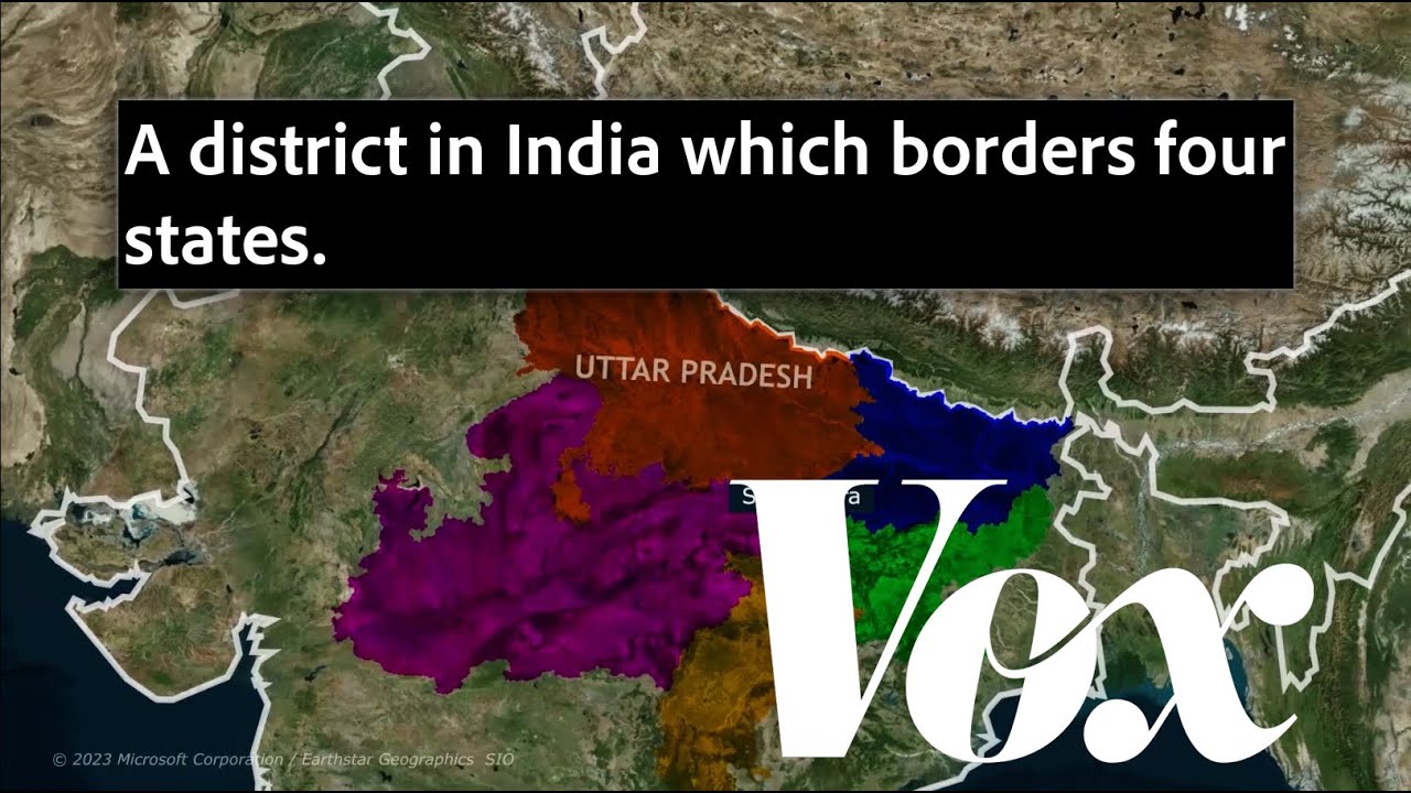 A District In India Which Borders Four States || Map Animation || vox ...