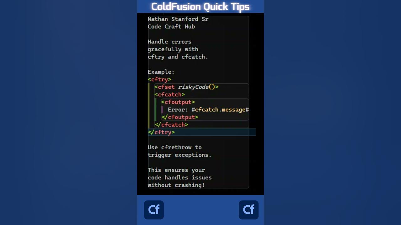 ColdFusion Quick Tips Handle Errors - YouTube