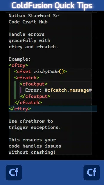 ColdFusion Quick Tips Handle Errors - YouTube