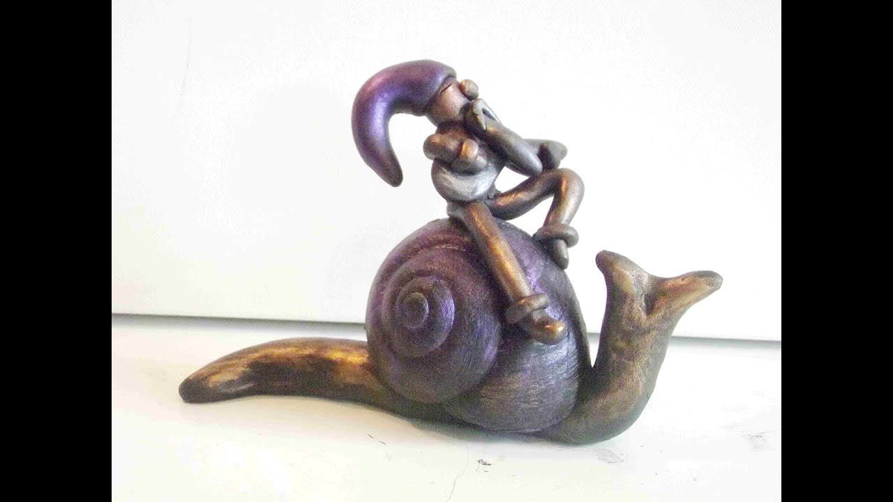 How To Sculpt A Snail Riding Man In Polymer Clay - YouTube