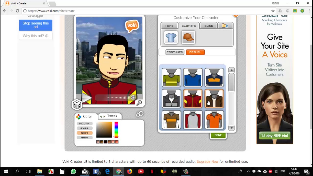 CREAR UN AVATAR PERSONALIZADO Y GRATUITO EN VOKI - YouTube