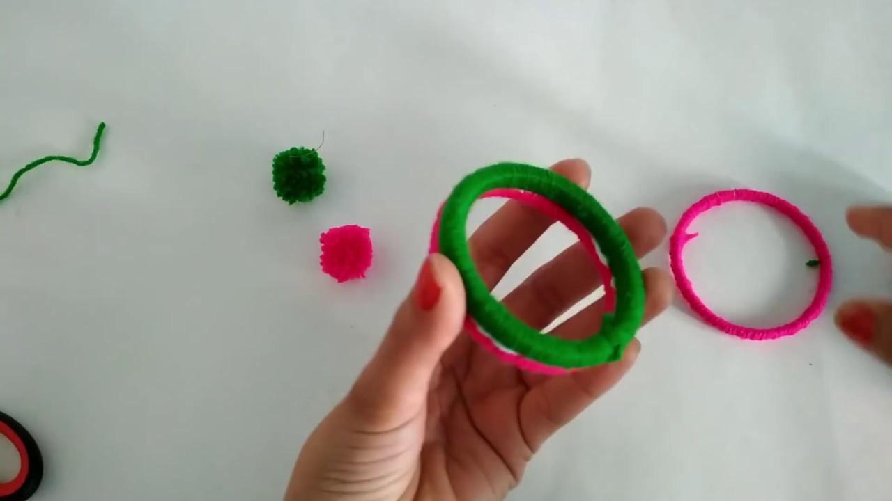 ||नवरात्री स्पेशल||woolen bengle idea.... - YouTube