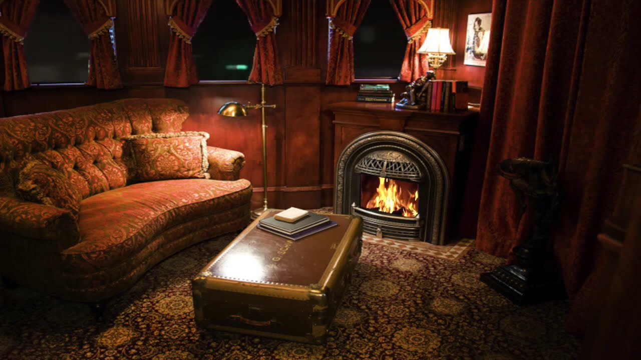 ASMR Detective Train Reading Ambience Fireplace - YouTube