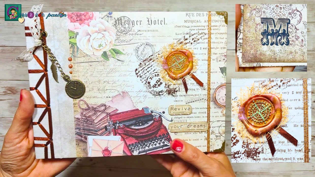 Decora una libreta casera: Transfer, Lacre, embossing, foil, pegatinas ...