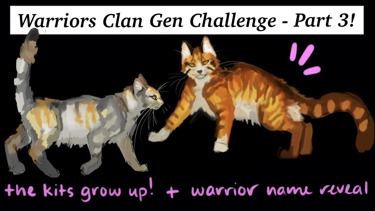 Warriors Clan Gen Challenge Part 3 | kits grow up + warrior names reveal - YouTube