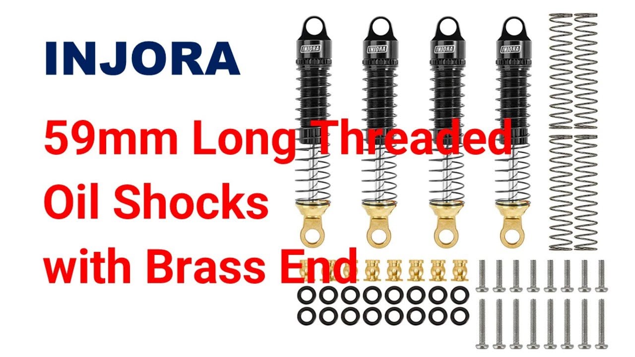 INJORA 59mm Long Threaded Oil Shocks with Brass End - YouTube