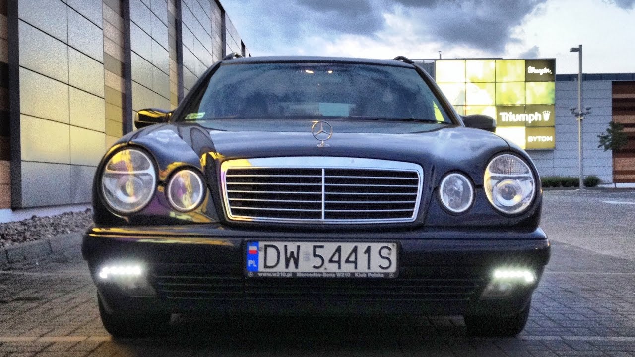 Mercedes W210 Daytime Running LED Lights (DRL) night view - YouTube
