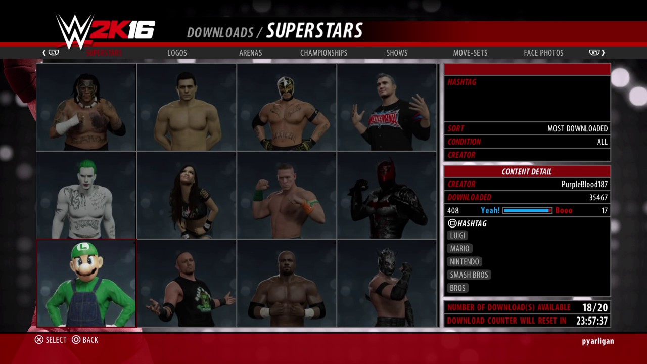 WWE 2K16- How To Download A Custom Superstar - YouTube