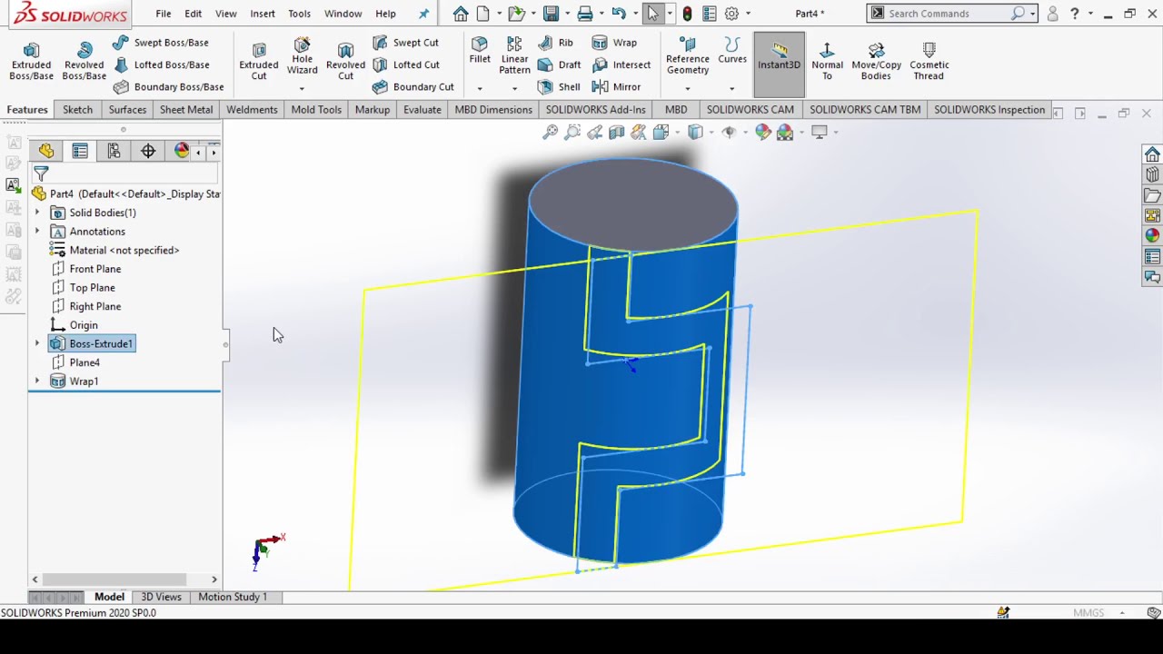 Solidworks Tutorial 57 :- Wrap Feature | Solidworks 2021 | Solidworks ...