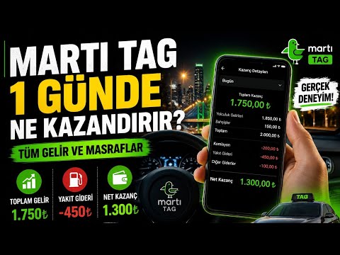 Martı TAG ile 1 Günde Ne Kadar Kazandım? (Tüm Gelir ve Masraflar)   #MartıTAG #MartıSürücü #Kazanç