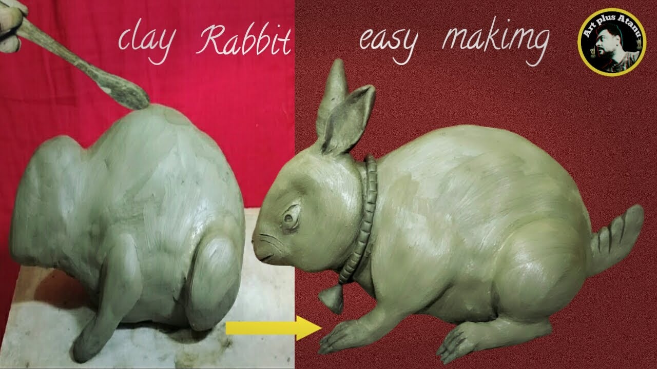Rabbit making with clay ! Clay pet animal modelling // mitti ka rabbit ...