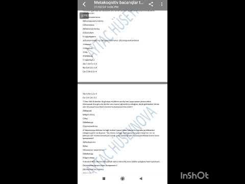 Metakoqnitiv bacarıqlar Test izahı Aytac Hüseynova #MİQ#Sertifikasiya