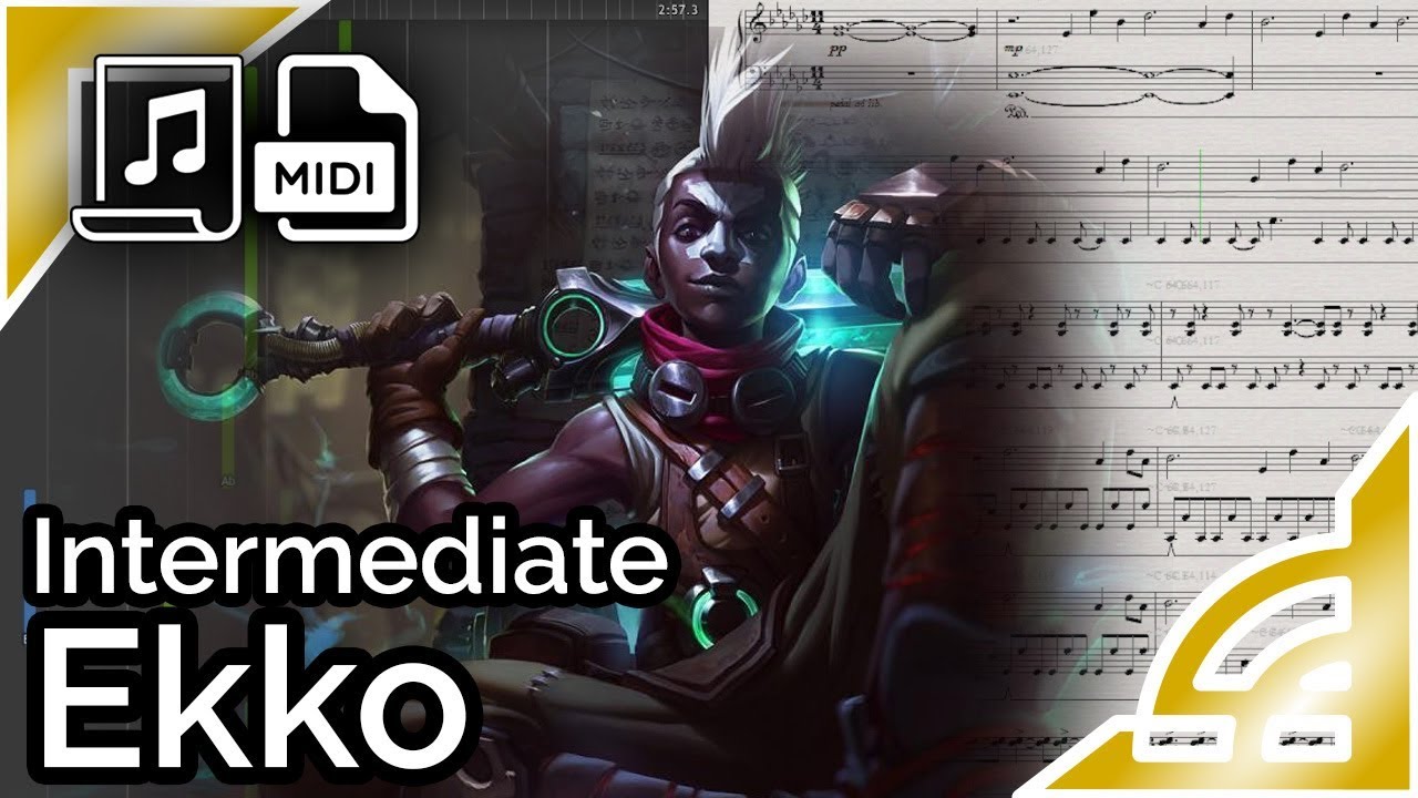 Ekko login theme (simplified) - League of Legends (Synthesia Piano Tutorial) - YouTube
