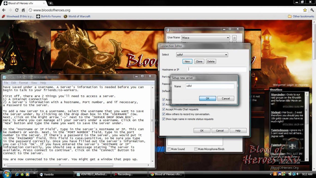 How to Use Ventrilo After Install [TUTORIAL] - YouTube
