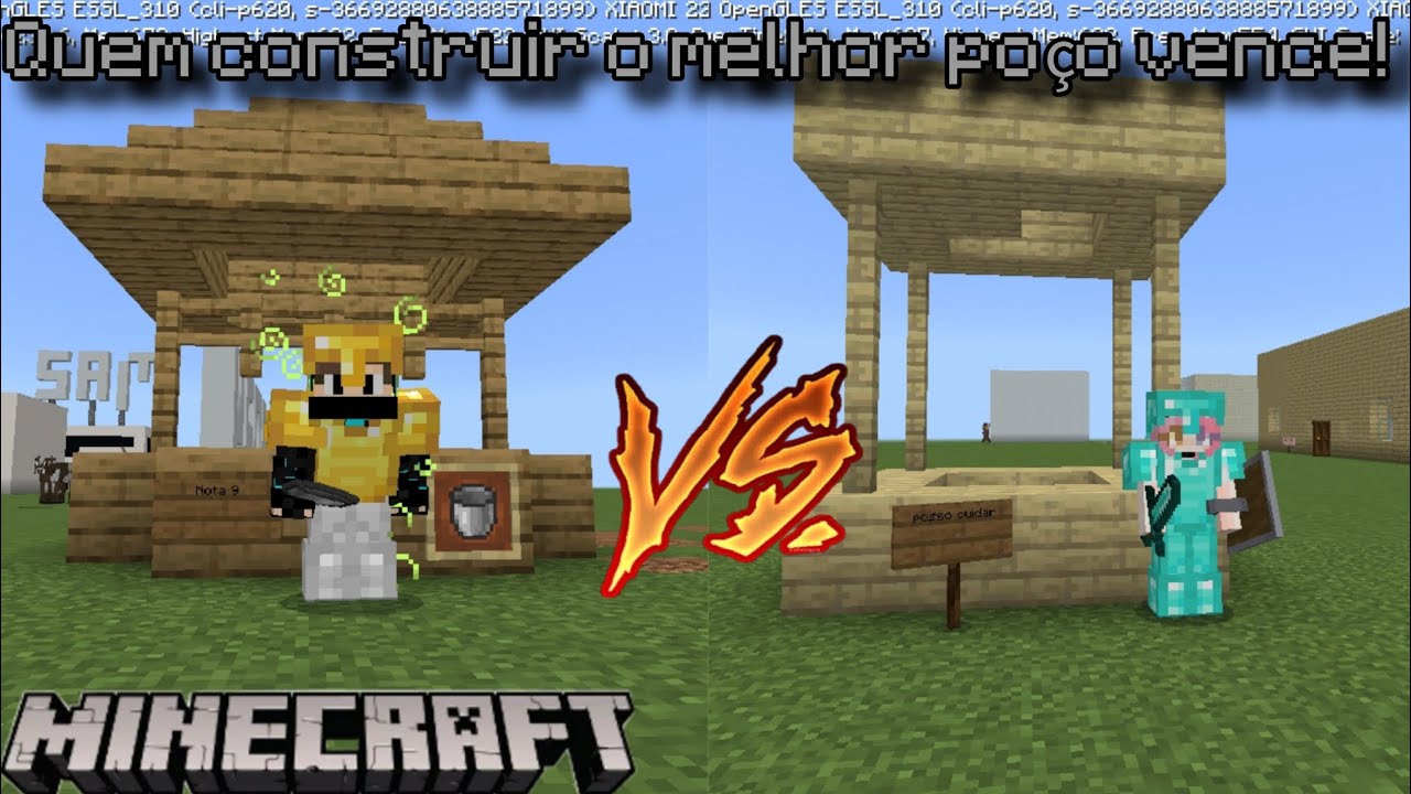 Quem construir o melhor poço vence! *Minecraft* - YouTube