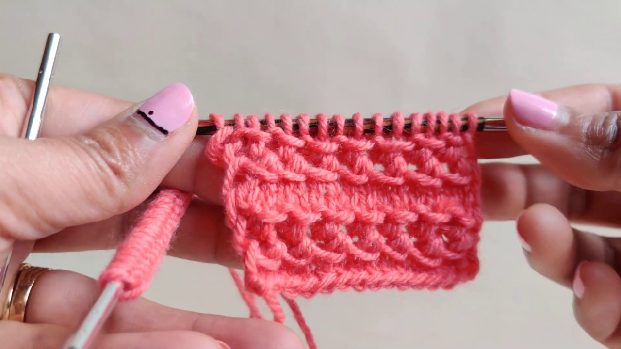 Beautiful horizontal stitch pattern in knitting - YouTube