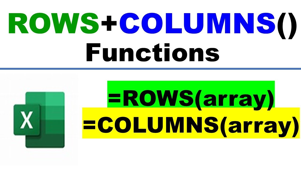 ROWS & COLUMNS Functions in Excel#Excel ROWS & COLUMNS Functions#Excel ROWS Function#Excel ...