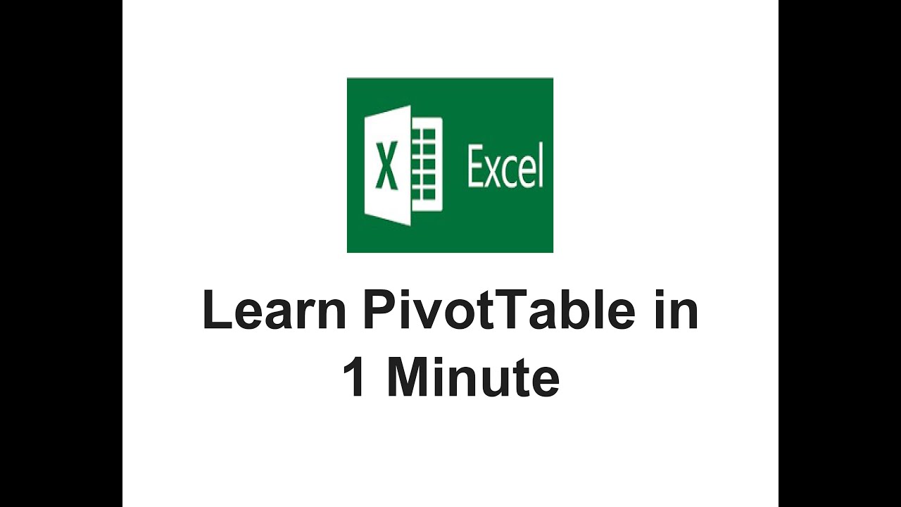Learn PivotTable in 1 Minute - YouTube