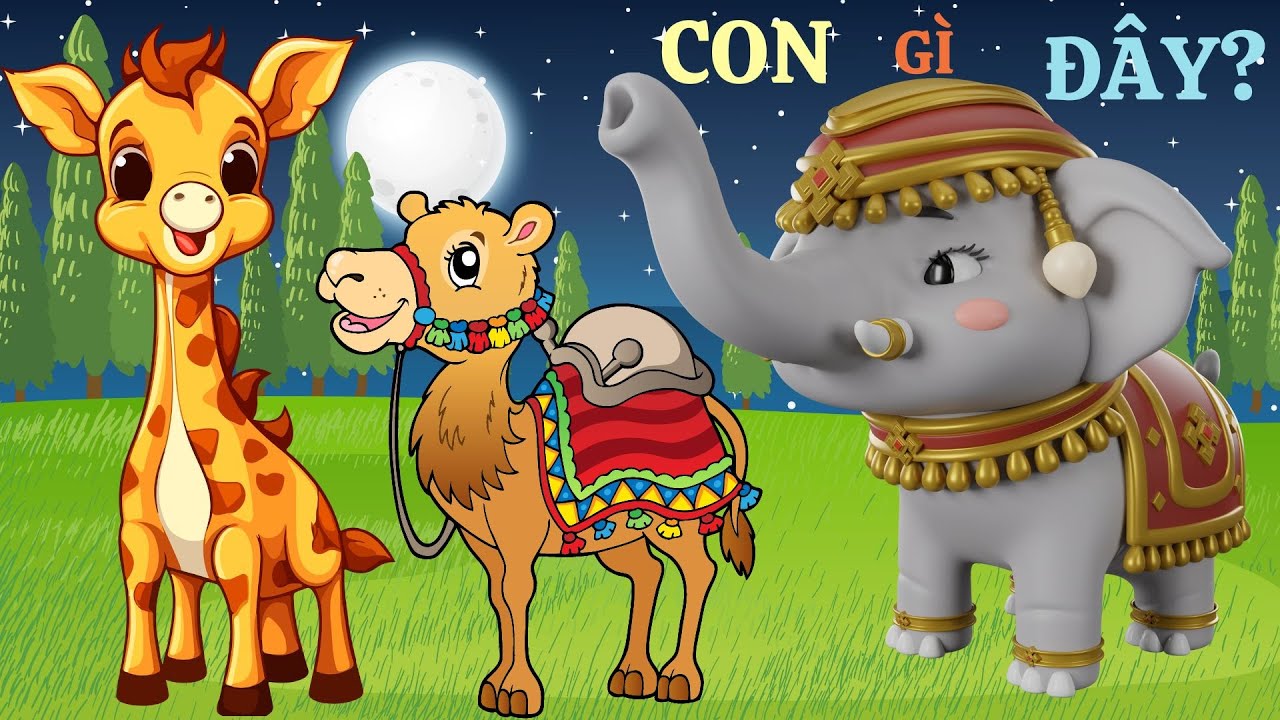 Dạy Bé Học Các Con Vật Hoang Dã | Tên Và Thức Ăn Các Con Vật Trong Rừng ...