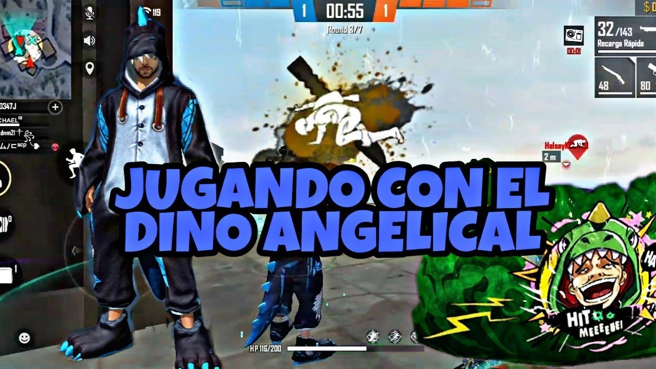 JUGANDO CON EL DINO ANGELICAL ((FREE FIRE)) - YouTube