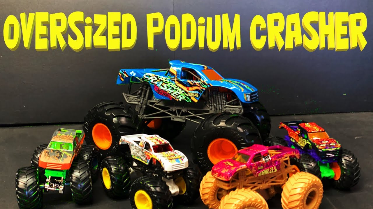 Podium Crasher - Hot Wheels Monster Trucks Oversized - 1:24 Scale - YouTube