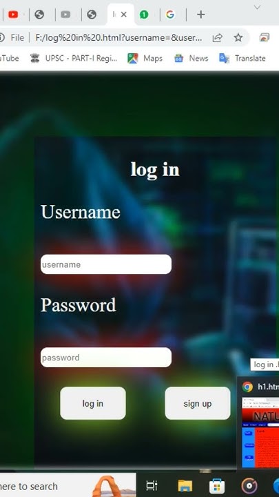 Log in form || HTML and CSS | Learning_Everything #shortsyoutube #shorts #html #css #learning ...