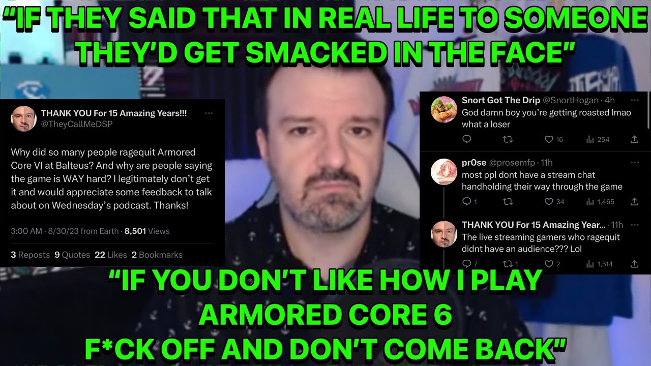 DSP Crazy Rant And Cope Over Armored Core 6, Trolls And Getting Roasted ...