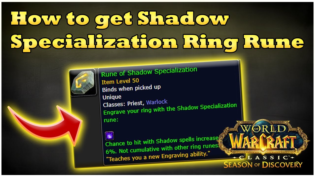 How to get Shadow Specialization Ring Rune [WoW SoD Phase 4] - YouTube