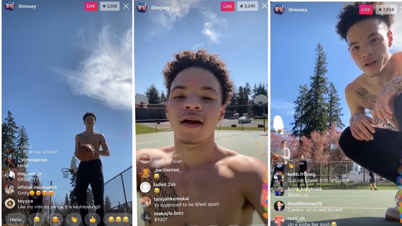 Lil Mosey playing a pick up game on Instagram live🏀‼️ 4/8/20 - YouTube