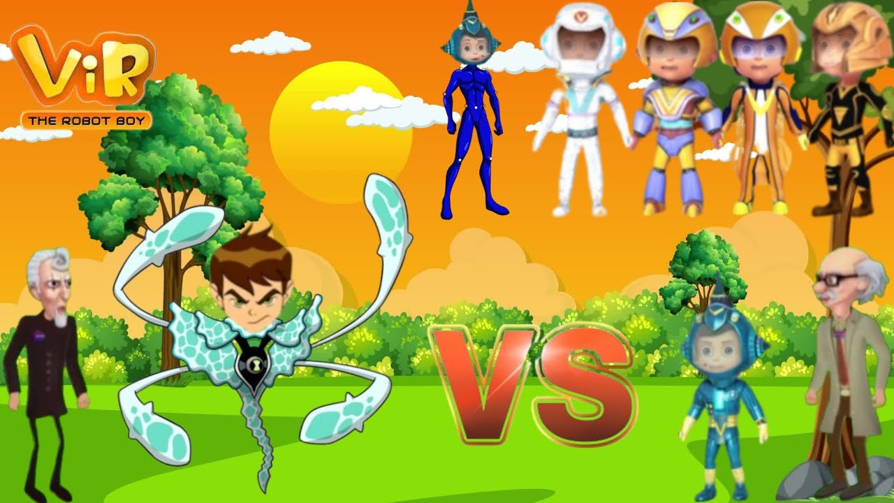 veer the robot boy vs ben ten robot | veer cartoon | robot boy suit on ...