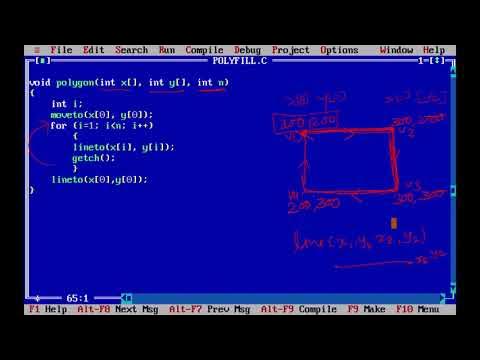 Part C - Program 1 - User-defined Polygon filling using Boundary fill and Flood fill - YouTube
