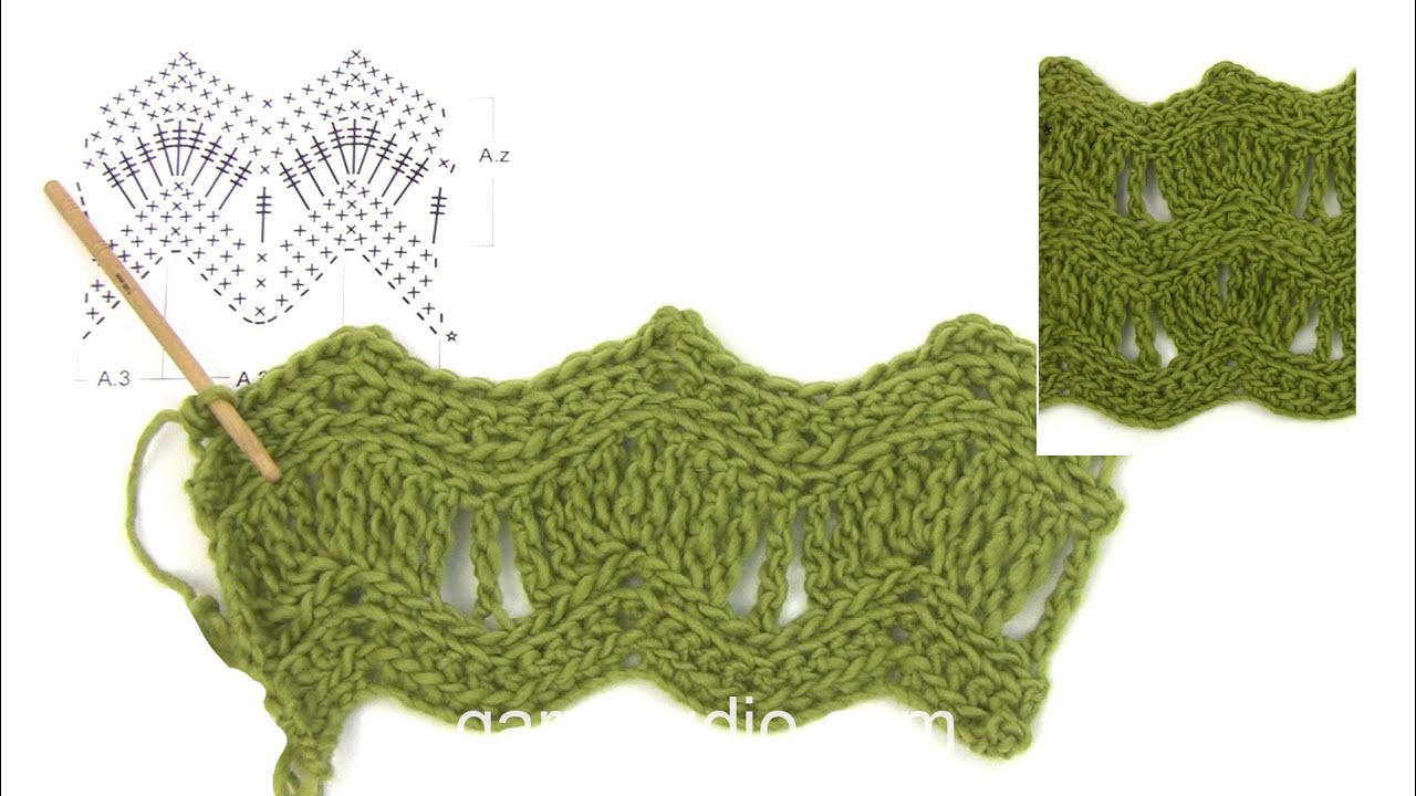 How to crochet a wave pattern - YouTube