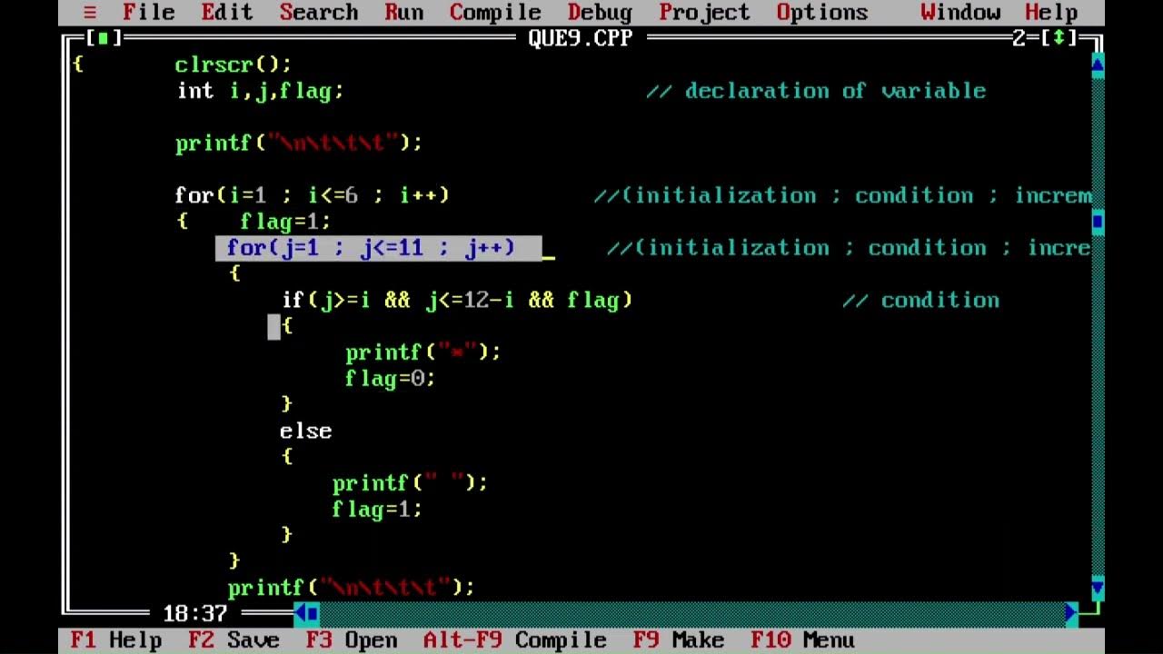 Print Pyramid Pattern In C On Turbo C Cprogram Pattern Programming Youtube