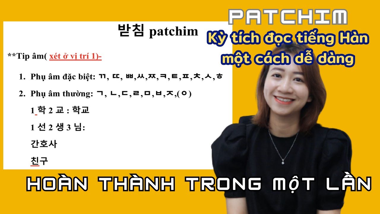 Quy tắc đọc tiếng Hàn. Hoàn thành xong patchim trong một lần - YouTube