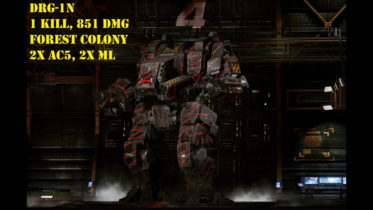 MWO Dragon DRG-1N 1 kill 851 Dmg Forest Colony - YouTube